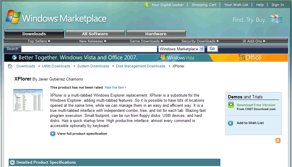 XPlorer en Windows Marketplace | Bitácora de Javier Gutiérrez Chamorro ...