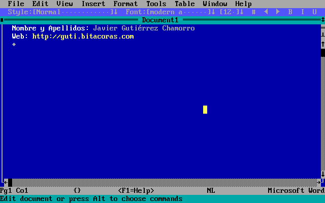Wordperfect 6 para DOS | Bitácora de Javier Gutiérrez Chamorro (Guti)